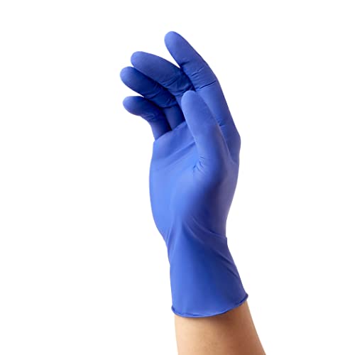 Medline FitGuard Touch Nitrile Exam Gloves, Disposable, Powder-Free, Cobalt Blue, Medium, Box of 100