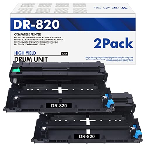 DR820 DR 820 Drum Unit: Compatible for DR-820 TN850 2-Pack Drum Replacement for Brother HL-L6200DW MFC-L5850DW MFC-L5900DW MFC-L6700DW MFC-L5800DW HL-L6400DW HL-L6200DWT HL-L5200DW HL-L5100DN Printer