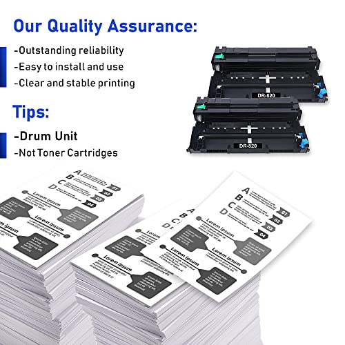 DR820 DR 820 Drum Unit: Compatible for DR-820 TN850 2-Pack Drum Replacement for Brother HL-L6200DW MFC-L5850DW MFC-L5900DW MFC-L6700DW MFC-L5800DW HL-L6400DW HL-L6200DWT HL-L5200DW HL-L5100DN Printer