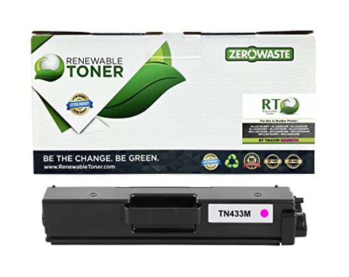 Renewable Toner Compatible Toner Cartridge Replacement for Brother TN433 TN-433 TN-433M TN433M HL and MFC Multifunction HL-L8260 HL-L8360 HL-L9310 MFC-L8610 MFC-L8900 (Magenta)