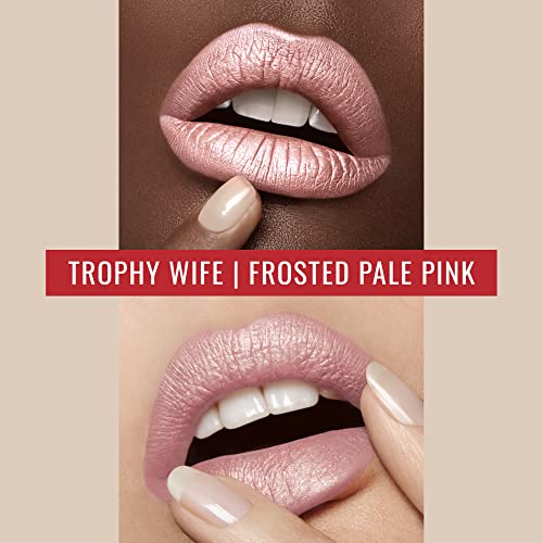 Runway Rogue Silk Glam Liquid Lipstick, Long-Wear Pale-Pink Liquid Lipstick, Trophy Wife