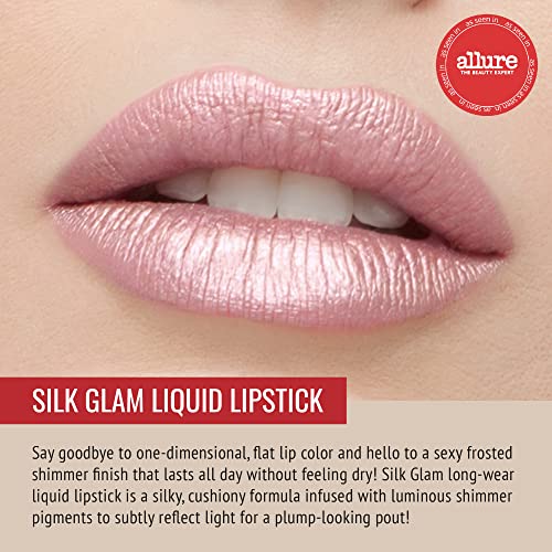 Runway Rogue Silk Glam Liquid Lipstick, Long-Wear Pale-Pink Liquid Lipstick, Trophy Wife