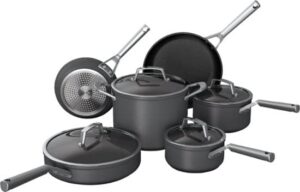 ninja foodi c39500 neverstick cookware set 10 piece pots and pans non stick coating kitchen set dishwasher & oven safe with tempered glass lids