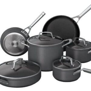 Ninja Foodi C39500 NeverStick Cookware Set 10 Piece Pots and Pans Non Stick Coating Kitchen Set Dishwasher & Oven Safe with Tempered Glass Lids