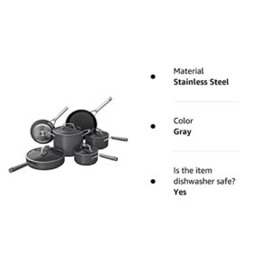 Ninja Foodi C39500 NeverStick Cookware Set 10 Piece Pots and Pans Non Stick Coating Kitchen Set Dishwasher & Oven Safe with Tempered Glass Lids