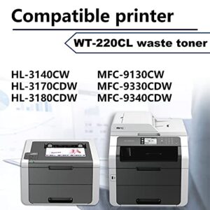 2 Pack Black Compatible WT-220CL Remanufactured Waste Toner Box Replacement for Brother HL-3140CW 3170CDW 3180CDW MFC-9130CW 9330CDW 9340CDW Printer Toner (50,300 Pages Per Toner,High Yield).