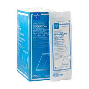 medline sterile abdominal pad, 8 in x 7.5 in (pack of 20)