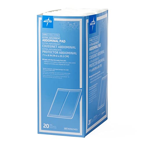 Medline Sterile Abdominal Pad, 8 in x 7.5 in (Pack of 20)