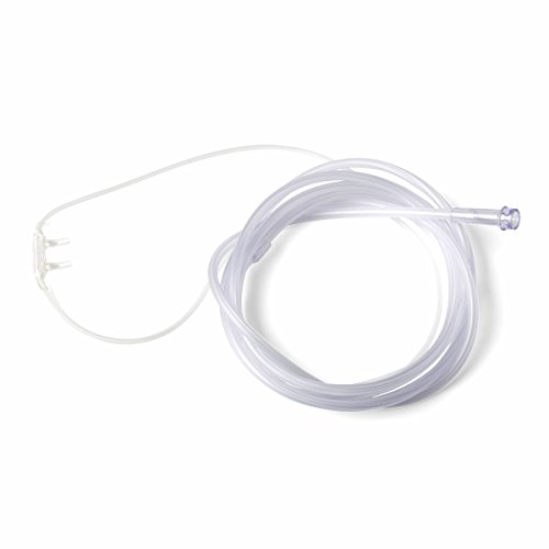 Medline Soft-Touch Nasal Oxygen Cannula, Standard Connector, 4-ft. Tubing Length, Adult Size, Pack of 50