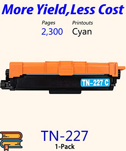 (1-Pack, Cyan) ColorPrint TN227 Compatible Toner Cartridge Replacement for Brother TN-227 TN227C TN-223 TN223 Work with MFC-L3770CDW MFC-L3750CDW HL-L3230CDW HL-L3290CDW HL-L3210CW MFC-L3710CW Printer