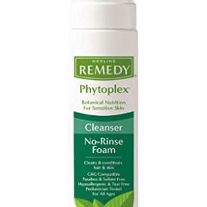 Medline Remedy Phytoplex Hydrating Cleansing Foam, No-Rinse Body Wash and Shampoo, Paraben and Sulfate-Free, 8 fl oz