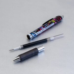 Pentel EnerGel RTX Impressions Gel Pen 0.7mm Med, Assorted Stylish Barrel Accents, Refillable Black Ink, 3 Pack