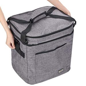 HOMEST Carrying Bag for Ninja Foodi 9-in-1 Pressure, Slow Cooker, Air Fryer with 6.5-8 Quart, Insulated Travel Carrier with Easy to Clean Lining, Top Zip Compartment and Accessory Pocket, Grey