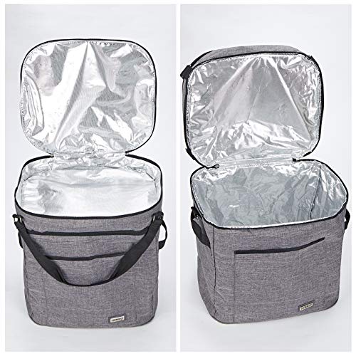 HOMEST Carrying Bag for Ninja Foodi 9-in-1 Pressure, Slow Cooker, Air Fryer with 6.5-8 Quart, Insulated Travel Carrier with Easy to Clean Lining, Top Zip Compartment and Accessory Pocket, Grey