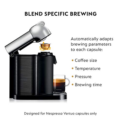 Nespresso Vertuo Coffee and Espresso Maker by Breville Aeroccino, Chrome