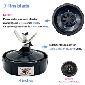 Blender 7 Fins Blade Base Extractor Replacement Parts Compatible with Nutri Ninja Auto iQ AMZ012BL AMZ493BRN BL450-30 BL456-30 BL480-30 BL482-30 BL494 BL640 BL642 CT682SP BL680 BL682 BN400 BN401 BN801