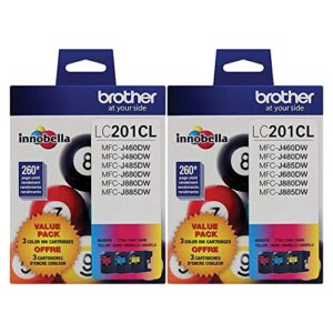 brother genuine standard yield color ink cartridges, lc2013pks, replacement color ink three pack, includes 1 cartridge each of cyan, magenta & yellow, page yield up to 260 pages/cartridge – 2 pack