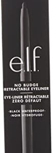 e.l.f. No Budge Retractable Eyeliner, Creamy, Ultra-Pigmented & Waterproof, Creates Bold & Defined Lines, Vegan & Cruelty-Free, Black 0.006 Oz