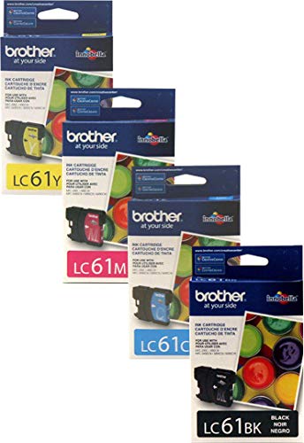 Brother LC61 (LC-61) Color (Bk/C/M/Y) Ink Cartridge 4-Pack