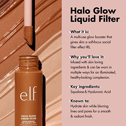 e.l.f. Halo Glow Liquid Filter, Complexion Booster For A Glowing, Soft-Focus Look, Infused With Hyaluronic Acid, Vegan & Cruelty-Free, Light/Medium