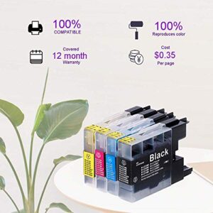 Tyjtyrjty Compatible Ink Cartridge Replacement for Brother LC75 LC71 LC 79 XL Work with MFC-J6510DW MFC-J6710DW MFC-J6910DW MFC-J280W MFC-J425W Printer (4 Black, 2 Cyan, 2 Magenta, 2 Yellow) 10 Pack