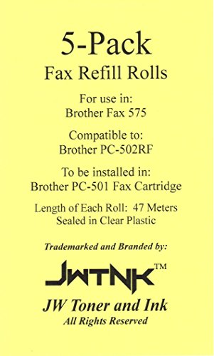 5-pack of PC-502RF Fax Film Ribbon Refill Rolls Compatible with Brother Fax 575