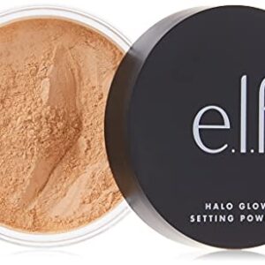 e.l.f, Halo Glow Setting Powder, Silky, Weightless, Blurring, Smooths, Minimizes Pores and Fine Lines, Creates Soft Focus Effect, Medium, Semi-Matte Finish, 0.24 Oz