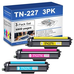 tn227 compatible tn227c tn227m tn227y high yield toner cartridge replacement for brother mfc-l3770cdw printer toner (1c+1y+1m).