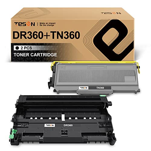 TESEN DR360 TN360 Compatible Drum and Toner Replacement for Brother DR360 TN360 (1Drum + 1Toner) Work with DCP-7030, DCP-7040, HL-2140, HL-2170W, MFC-7340, MFC-7345N, MFC-7440N, MFC-7840W Series