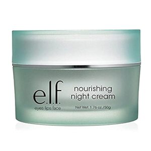 e.l.f. nourishing night cream, ultra-hydrating face moisturizer, infused with shea butter & jojoba oil, soothes & softens skin, 1.76 oz