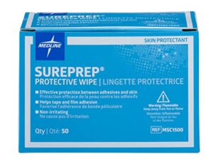 medline wipe protectant skin sureprep, 50 count