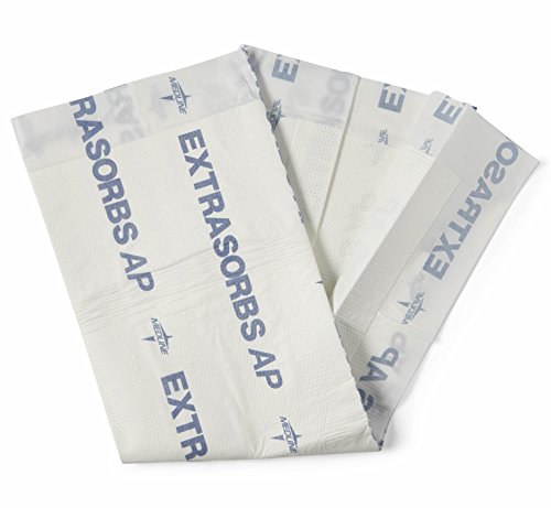 Medline White Absorbent Polymer Extrasorbs Air-Permeable Disposable DryPads (Pack of 70).