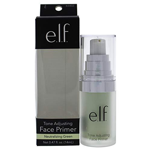 e.l.f, Tone Adjusting Face Primer - Small, Lightweight, Long Lasting, Silky, Smooth, Neutralizes Uneven Skin Tones and Redness, Preps Skin, Suitable For All Skin Types, 0.47 Oz