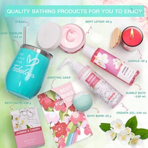 Gifts for Women Bath and Body Works Gift Set Birthday Gifts for Women, Jasmine Cherry Blossoms Relaxing Spa Gifts Baskets for Women Gift Set for Women, Mom, Her, Sister, Friend, Grandma