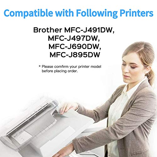 Compatible LC3013 XL Ink Cartridges Replacement for Brother LC-3013 LC 3013XL Ink Work with Brother MFC-J491DW MFC-J497DW MFC-J690DW MFC-J895DW Printer (2BK, 2C, 2M, 2Y)