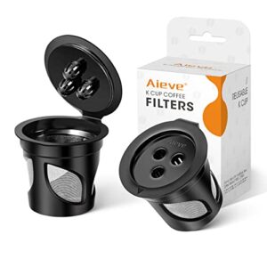 aieve 2 pack reusable coffee pods compatible with ninja dual brew coffee maker, reusable coffee filters k cup for ninja coffee maker cfp201 cfp301 dual brew pro