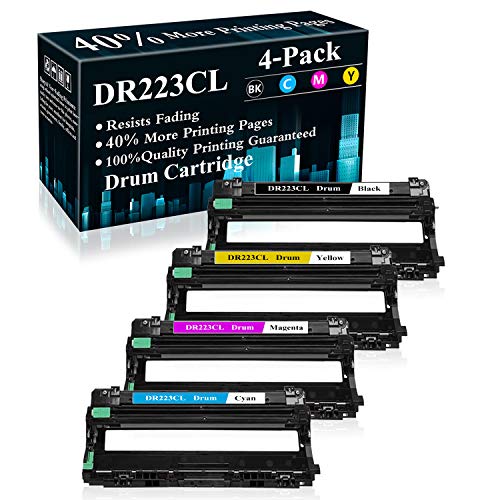 4-Pack (BK/C/M/Y) DR223CL Black,Cyan,Magenta,Yellow Drum Unit Replacement for Brother MFC-L3770CDW L3710CW L3750CDW HL-3210CW 3230CDW 3270CDW 3290CDW DCP-L3510CDW L3550CDW Printer,Sold by TopInk