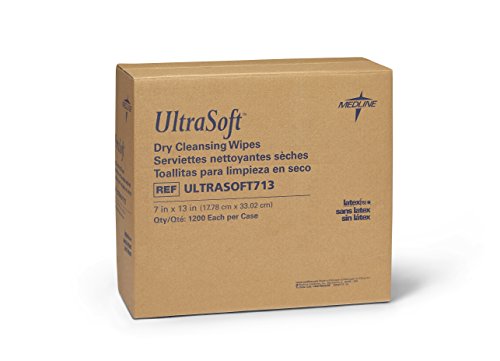 Medline ULTRASOFT713 Ultrasoft Disposable Dry Cleansing Cloth Wipe, Wipe Size 7" x 13" (Pack of 1200)