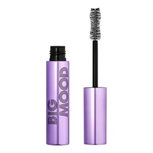 e.l.f. big mood mascara, instantly creates long-lasting, bold & lifted, voluminous lashes, infused with jojoba wax, black, 0.30 fl oz