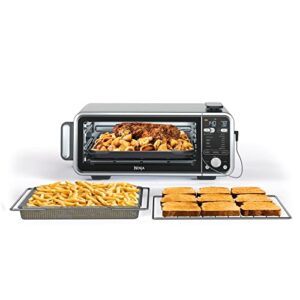 ninja sp351 foodi smart 13-in-1 dual heat air fry countertop oven, dehydrate, reheat, smart thermometer, 1800-watts, silver