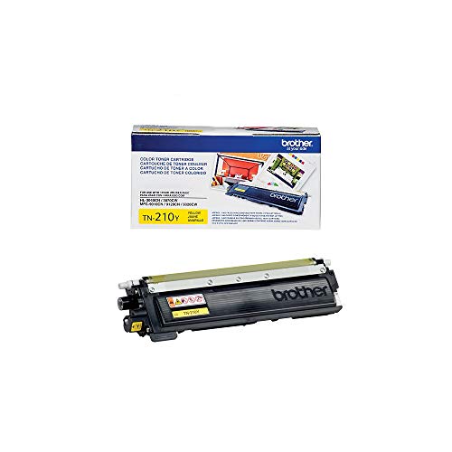 Brother TN-210Y Toner Cartridge Yellow Yields 1400 Pages for HL-3040CN 3070CW MFC-9010CN 9120CN 9320CN in Retail Packaging