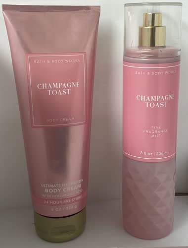 Bath and Body Works - Champagne Toast - Fine Fragrance Mist and Ultra Shea Body Cream - Full Size –2019