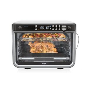 ninja dt251 foodi 10-in-1 smart xl air fry oven, bake, broil, toast, air fry, roast, digital toaster, smart thermometer, true surround convection up to 450°f, includes 6 trays & recipe guide, silver