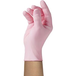 Medline Generation Pink Nitrile Exam Gloves, Disposable, Powder-Free, Pink, Large, Box of 250