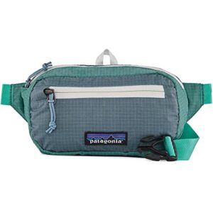 patagonia ultralight black hole mini hip pack, fresh teal w/ plume grey