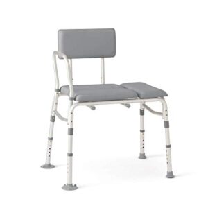 Medline Padded Transfer Bench, Suction Cup Feet, Side Arm, Supports up to 400 lbs