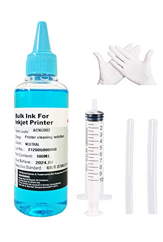 KSI 100ml Printhead Cleaning kit for HP Epn Canon Brother Lexmark Desktop Inkjet Printers