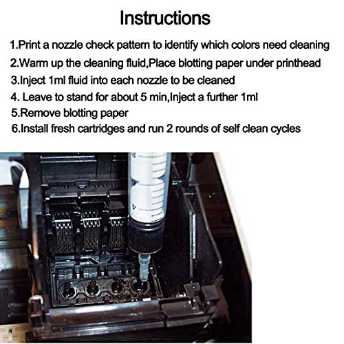 KSI 100ml Printhead Cleaning kit for HP Epn Canon Brother Lexmark Desktop Inkjet Printers