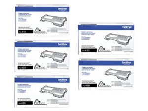 brother tn450 (tn-450) high yield black toner cartridge 5-pack