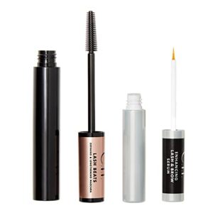 e.l.f. cosmetics lash beats mascara & lash serum bundle, defining, lengthening mascara & lash & brow enhancing serum, makes lashes appear thick & defined